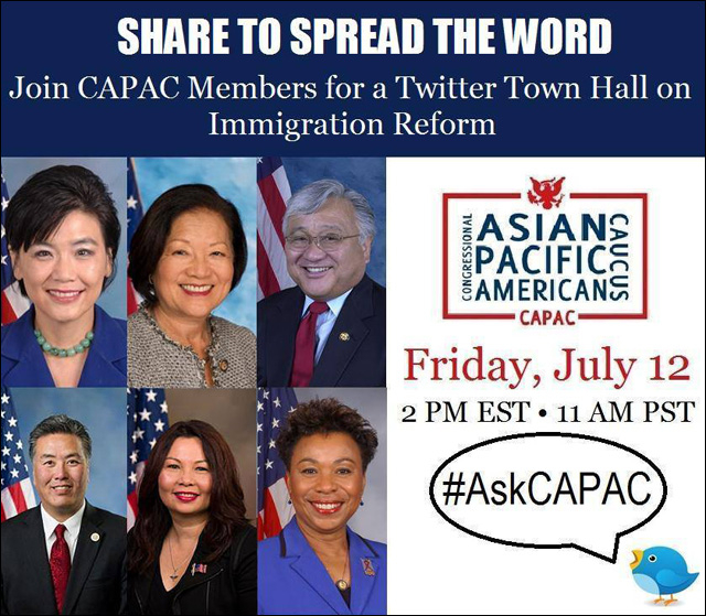 CAPAC 推特會議 推進全面移民改革 | 大紀元