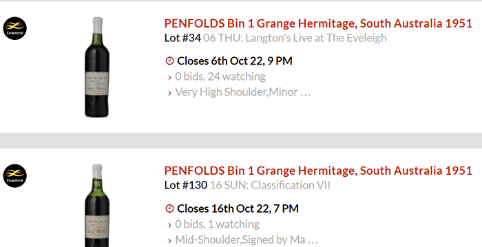 奔富1951年葛蘭許售價超15萬 或創記錄 | 拍賣 | 大紀元